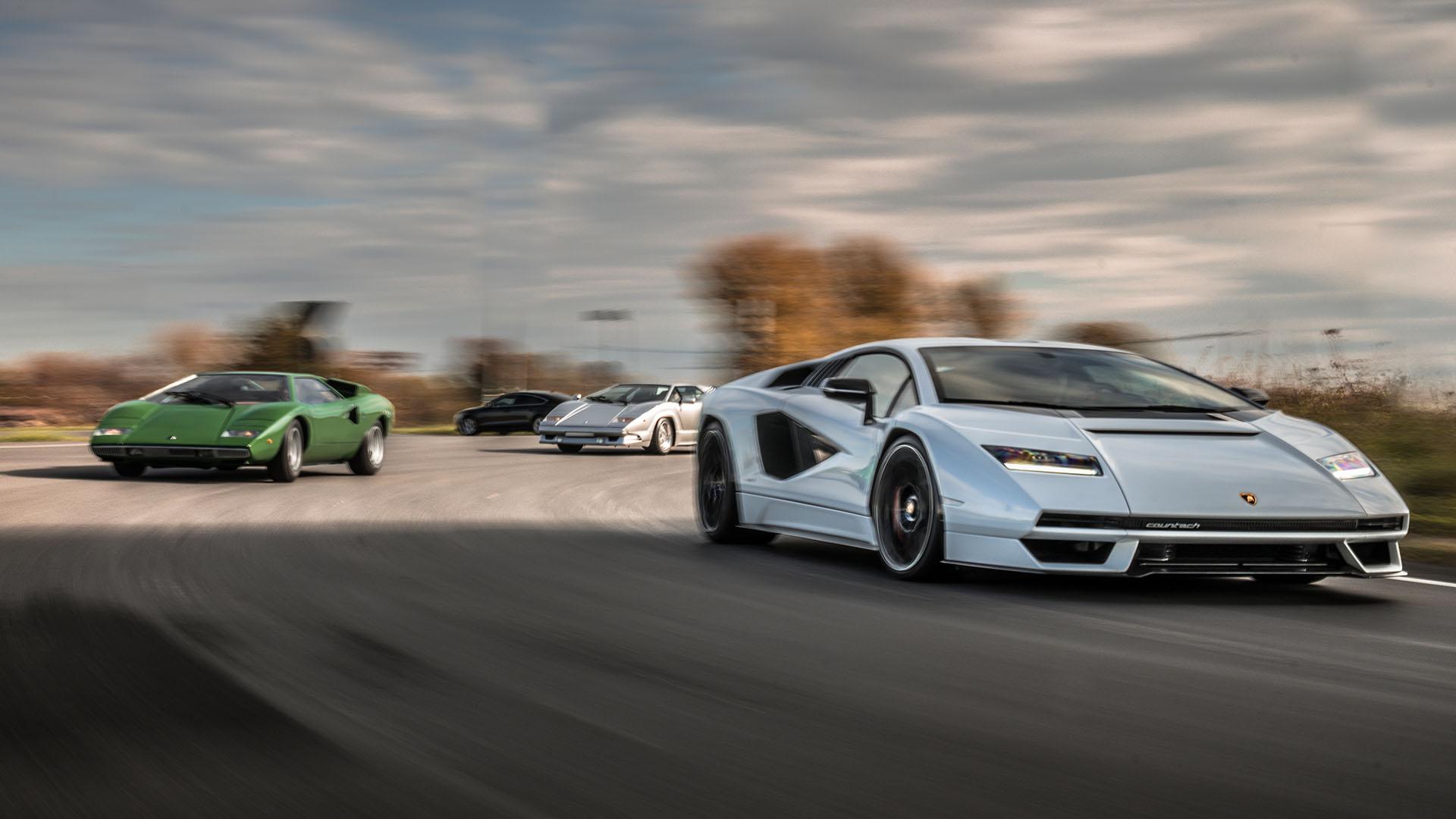 Three generations of the Lamborghini Countach on the road - LamboCARS
