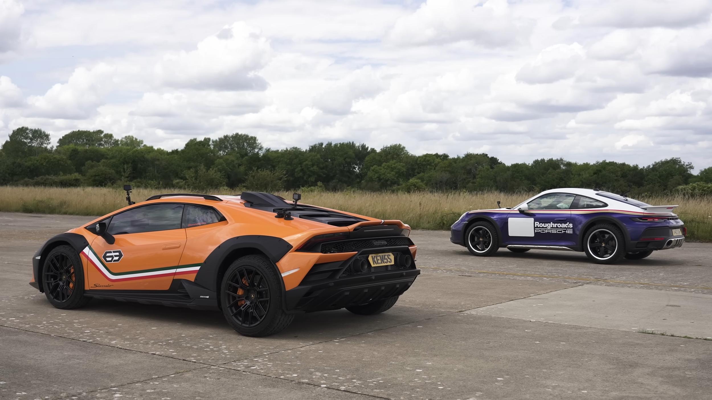 Crazy Crossover Drag Race Battle: 2023 Lamborghini Huracan Sterrato VS ...