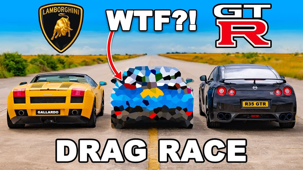 The Unusual Drag Race: Lamborghini Gallardo Vs Nissan GT-R VS MG4 ...