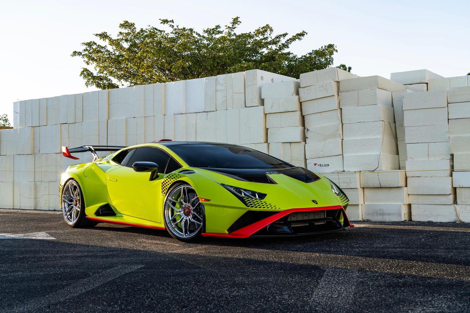 Unique Fluo Capsule Lamborghini Huracan STO With Velos Forged Wheels ...